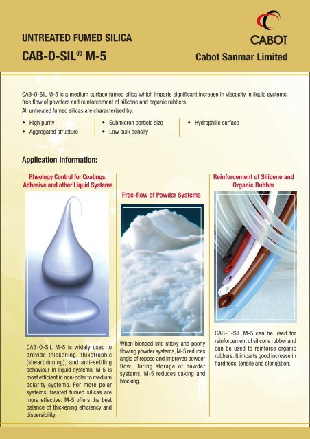 CAB-O-SIL® M-5 - The Sanmar Group