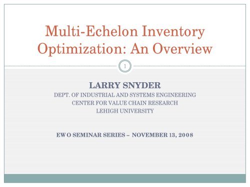 Multi-Echelon Inventory Optimization: An Overview - StarTrinity.com