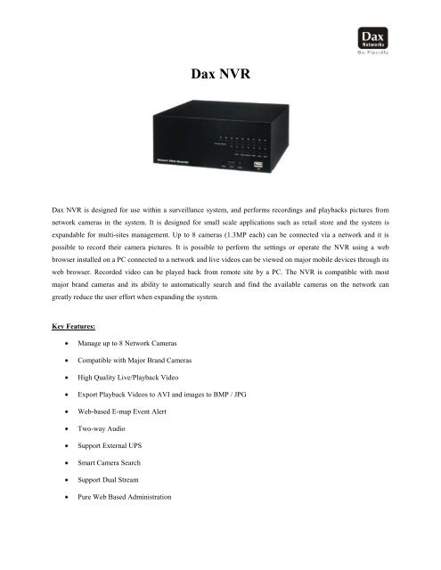 Dax NVR - Dax Networks