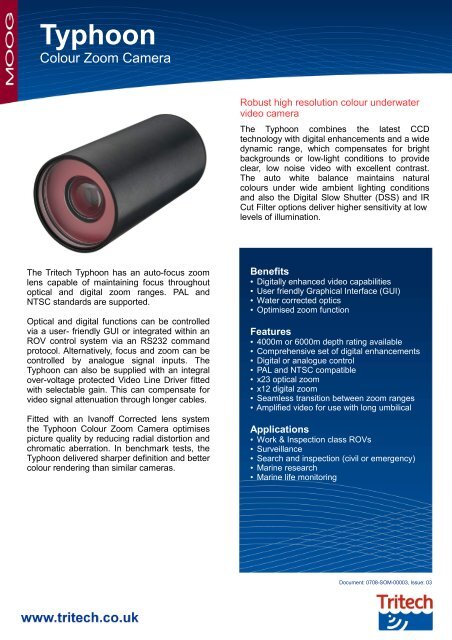 Typhoon - Colour Zoom Camera - Tritech International Limited