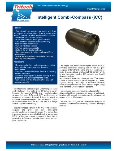 Tritech Intelligent Combi-Compass (iCC) - Marine Solutions