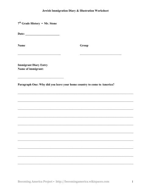 Immigration Worksheet