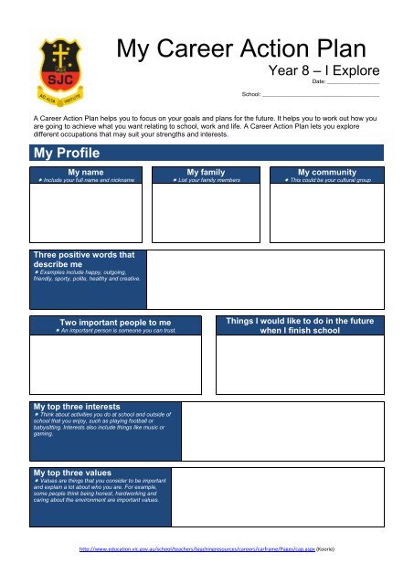 Career Action Plan Year 8 Koorie