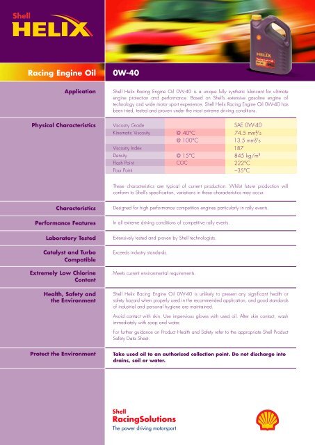Shell Helix Racing Engine Oil