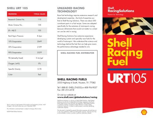 Shell Racing Fuel URT105