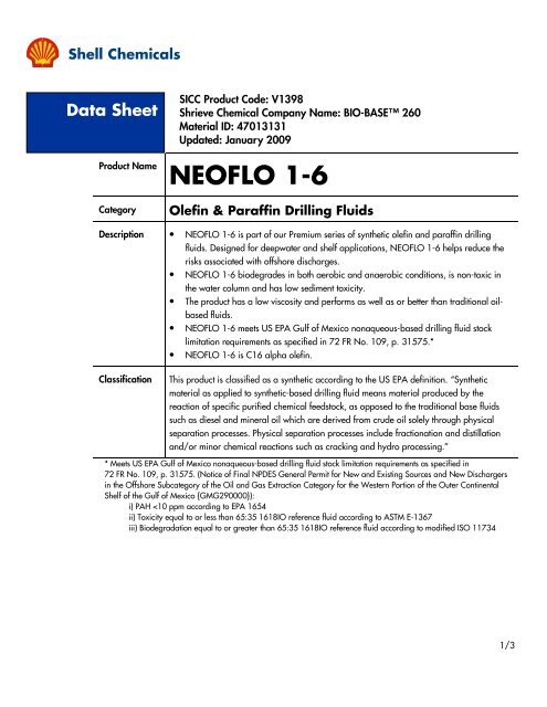 NEOFLO 1-6 - Shell