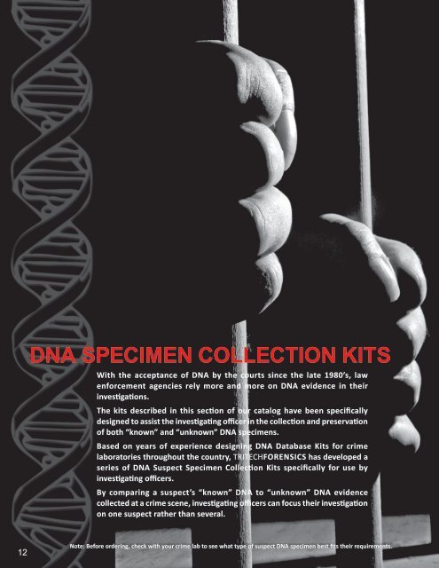 DNA Specimen Collection Kits - 2009 - Tri-Tech Forensics