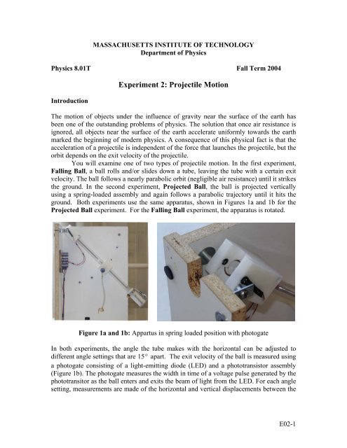 Projectile Motion Experiment