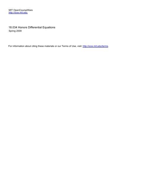 18.034 Honors Differential Equations - MIT OpenCourseWare