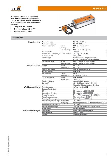 BF230-C132[17.08.2012].pdf (1188kb) - Belimo Actuators (Shanghai)