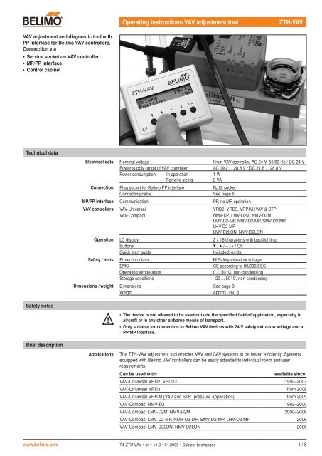 ZTH-VAV-en.pdf - Belimo Actuators (Shanghai)