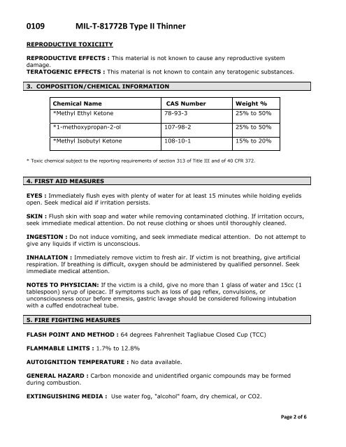 MSDS MIL-T-81772 Type II - Mach-Dynamics