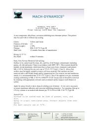 Technical Data Sheet - Mach-Dynamics