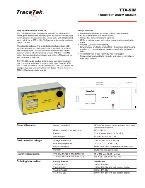 TTA SIM DS US H57540 0405 - TraceTek