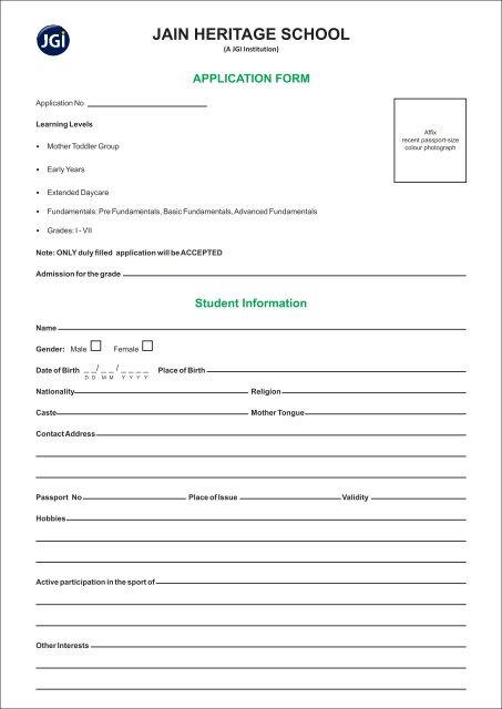 413 - Application Form (Final) Rev-1-7.cdr - Jain Heritage School