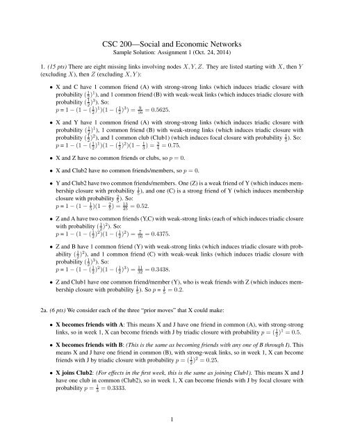 Assignment 1 Sample Solution. - CDF