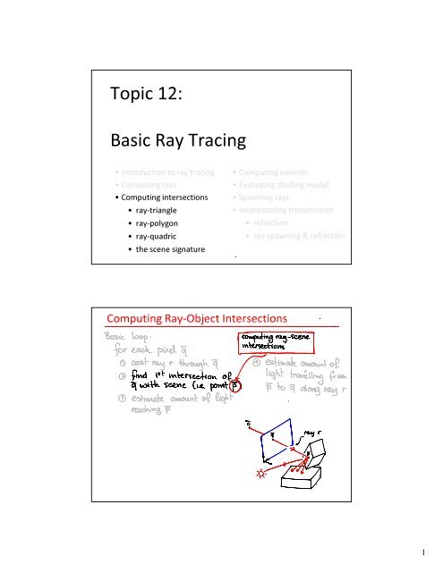 Topic 12: Basic Ray Tracing - CDF
