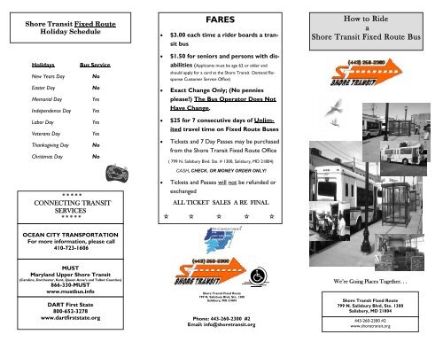 Shore Transit How to Ride the Bus - One-Stop Job Market