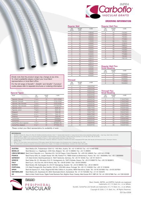 ORDERING INFORMATION - febarsrl.it