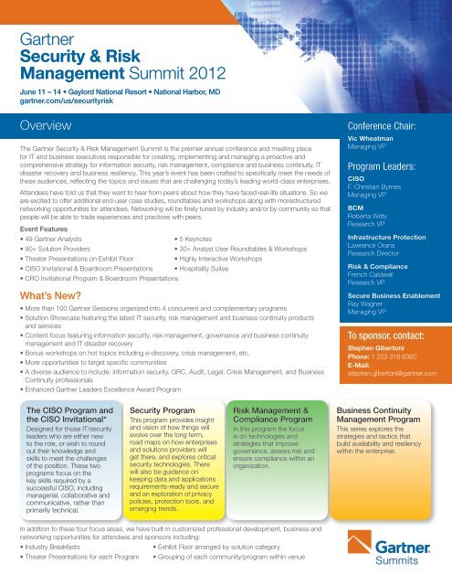 Gartner Security & Risk Management Summit 2012