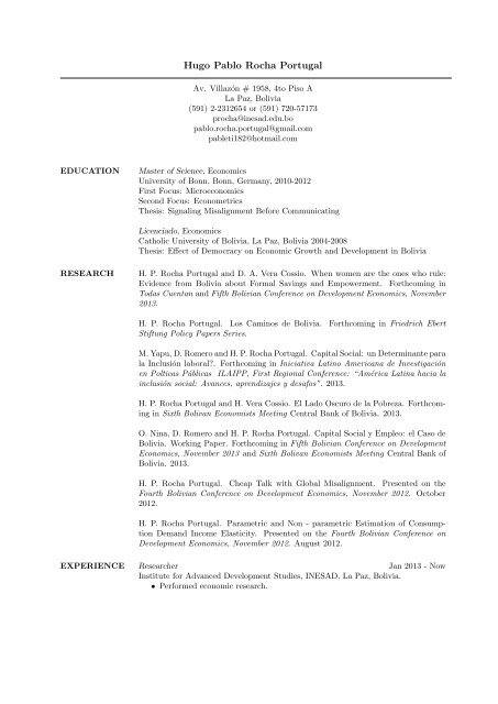 CV Pablo Rocha - inesad