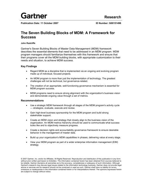 The Seven Building Blocks of MDM: A Framework for Success