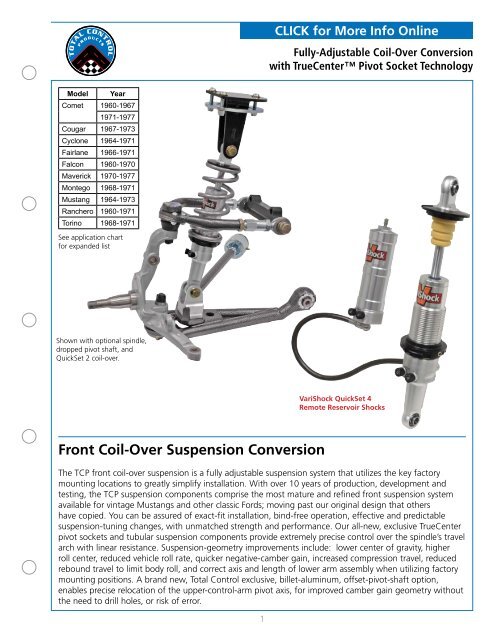 Front Coil-Over Suspension Conversion - Total Control Products