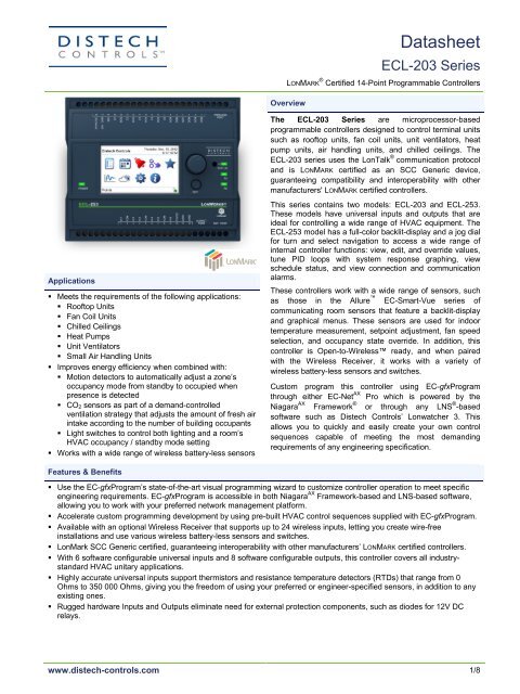 ECL-203 Series - Distech Controls
