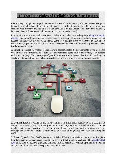 10 Top Principles of Reliable Web Site Design 10 Top Principles of Reliable Web Site Design