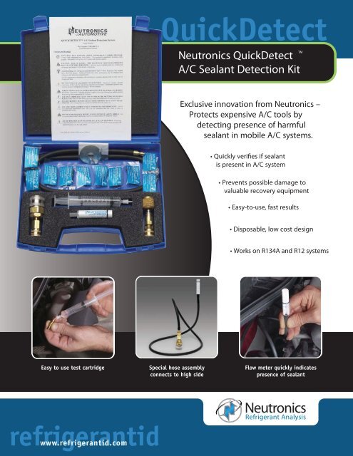 Neutronics QuickDetect TM A/C Sealant Detection Kit