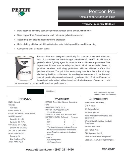 Pontoon Pro Product Data Sheet - Pettit Marine Paint