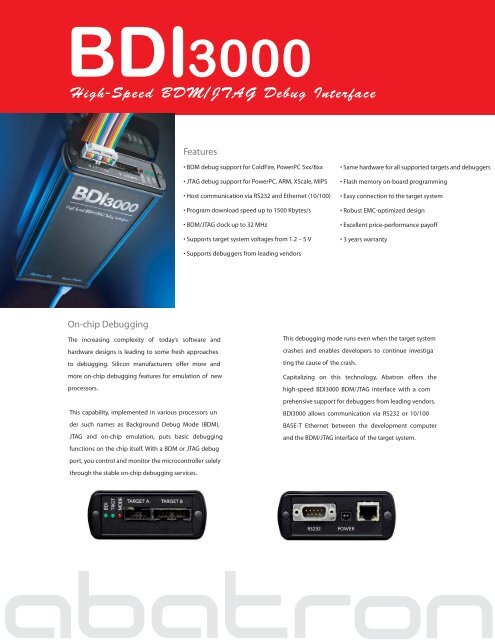 Abatron BDI3000 Datasheet