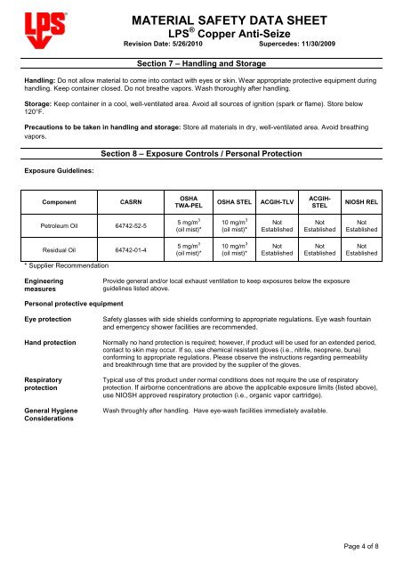 MATERIAL SAFETY DATA SHEE