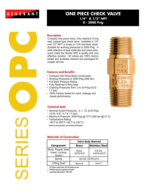 Series OPC Check Valve