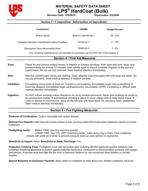 MATERIAL SAFETY DATA SHEE