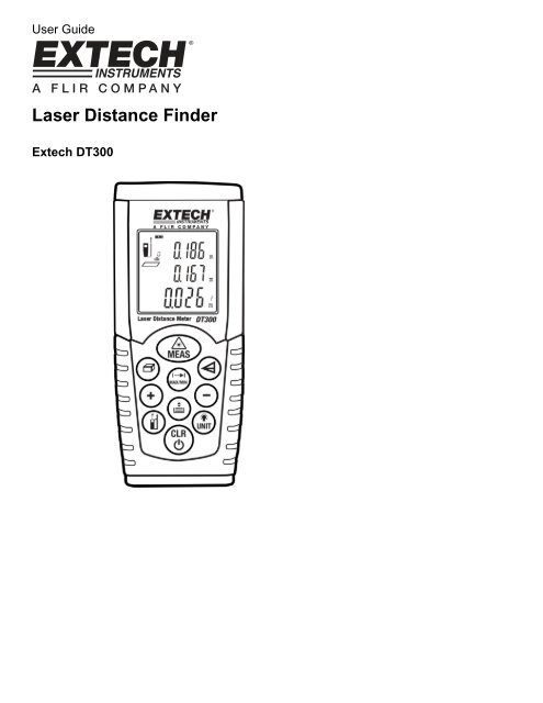 Extech DT300 Laser Distance Meter Manual PDF - Instrumart