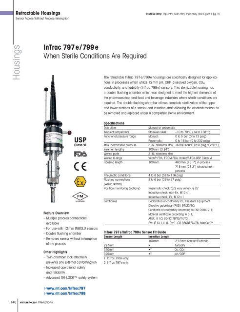 InTrac 797e, 799e retractable housing