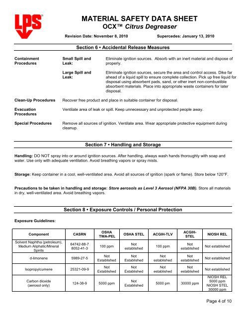 MATERIAL SAFETY DATA SHEE