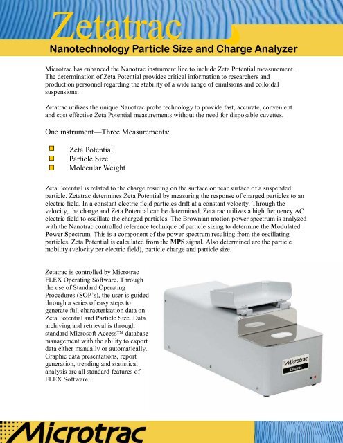 Nanotechnology Particle Size and Charge Analyzer