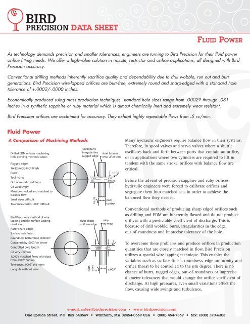FLUID POWER - Bird Precision