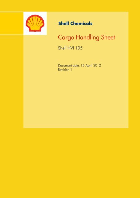 Marine Cargo Handling Sheet for Shell HVI 105