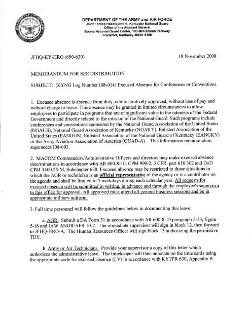 18 November 2008 MEMORANDUM FOR SEE DISTRIBUTION ...