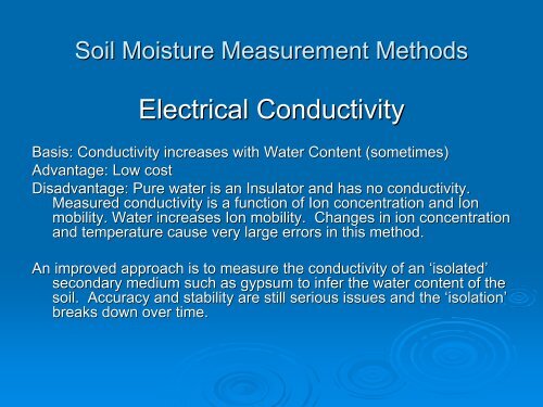 Soil Moisture Measurement Methods Neutron Probe Soil Moisture Measurement Methods Neutron Probe