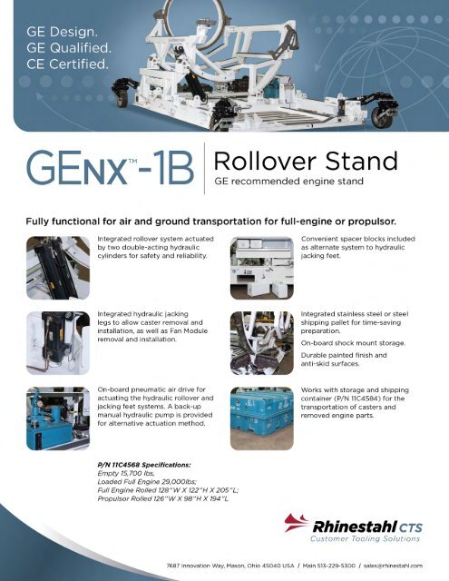 GEnx-1B GE Recommended Roll Over Engine Stand (PDF)
