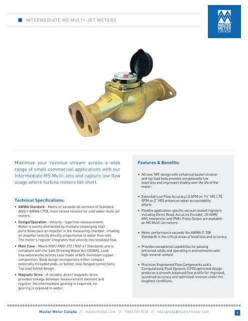 Intermediate MS Multi-Jet (Effective July 2013) - Master Meter