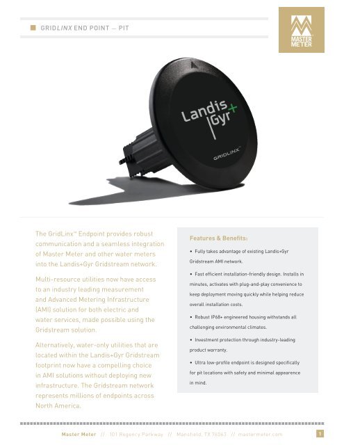 GridLinx AMI End Point (Landis and Gyr Gridstream ... - Master Meter