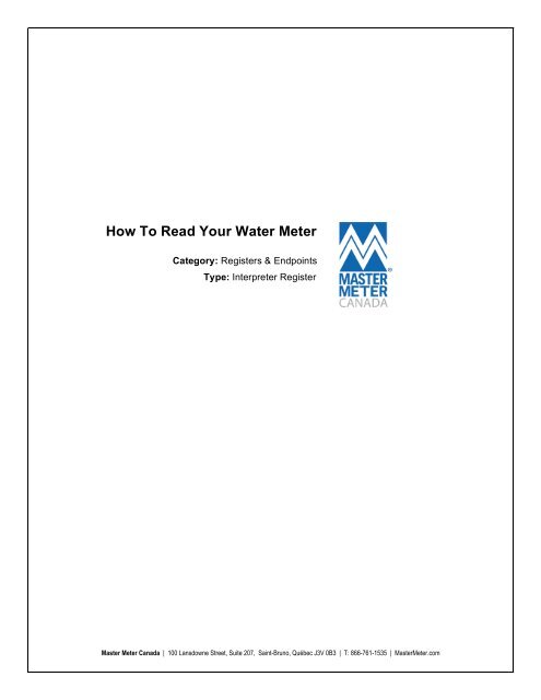 How To Read Your Water Meter - Master Meter