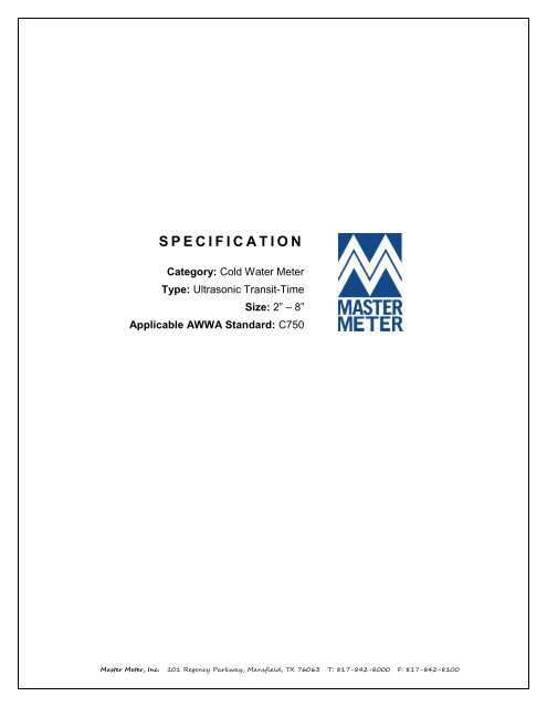 specification - Master Meter