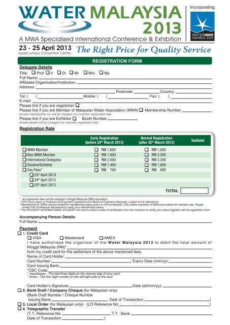 Download Registration Form - Malaysian Water Association.