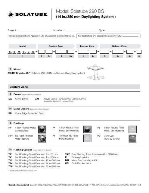 Model: Solatube 290 DS